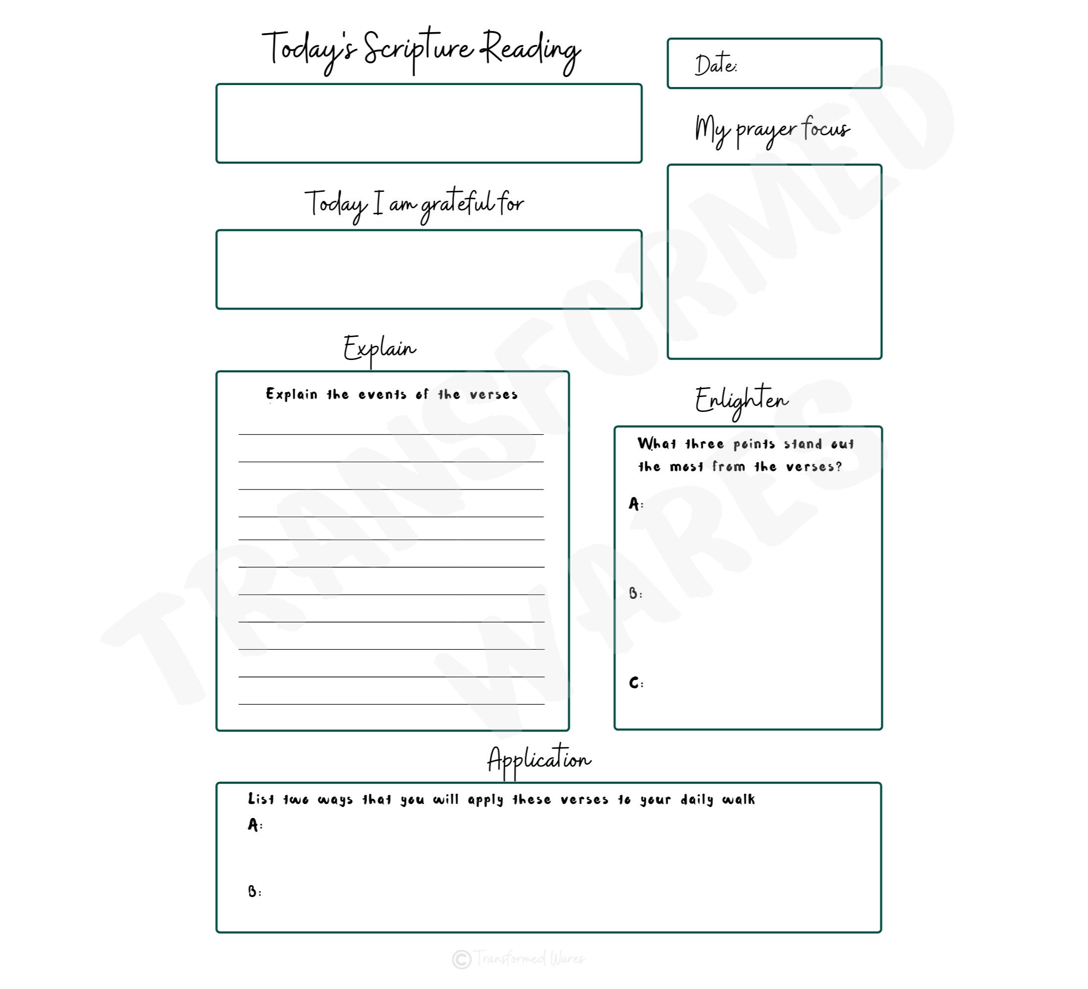 Bible Study Notes, PDF Printable, Instant Download, Church Journal ...