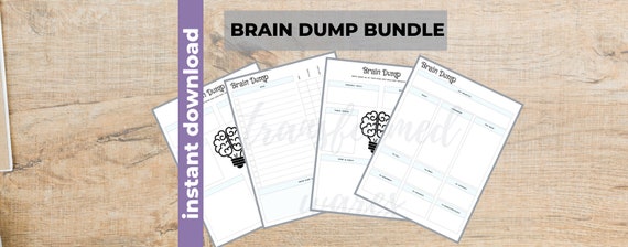 Brain Dump Bundle Printable Daily Thought Organizer PDF | Etsy