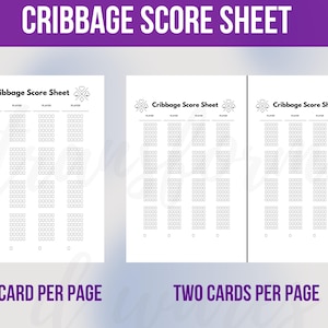 Cribbage Score Sheet Template, Printable Cribbage Score Sheet, Cribbage ...