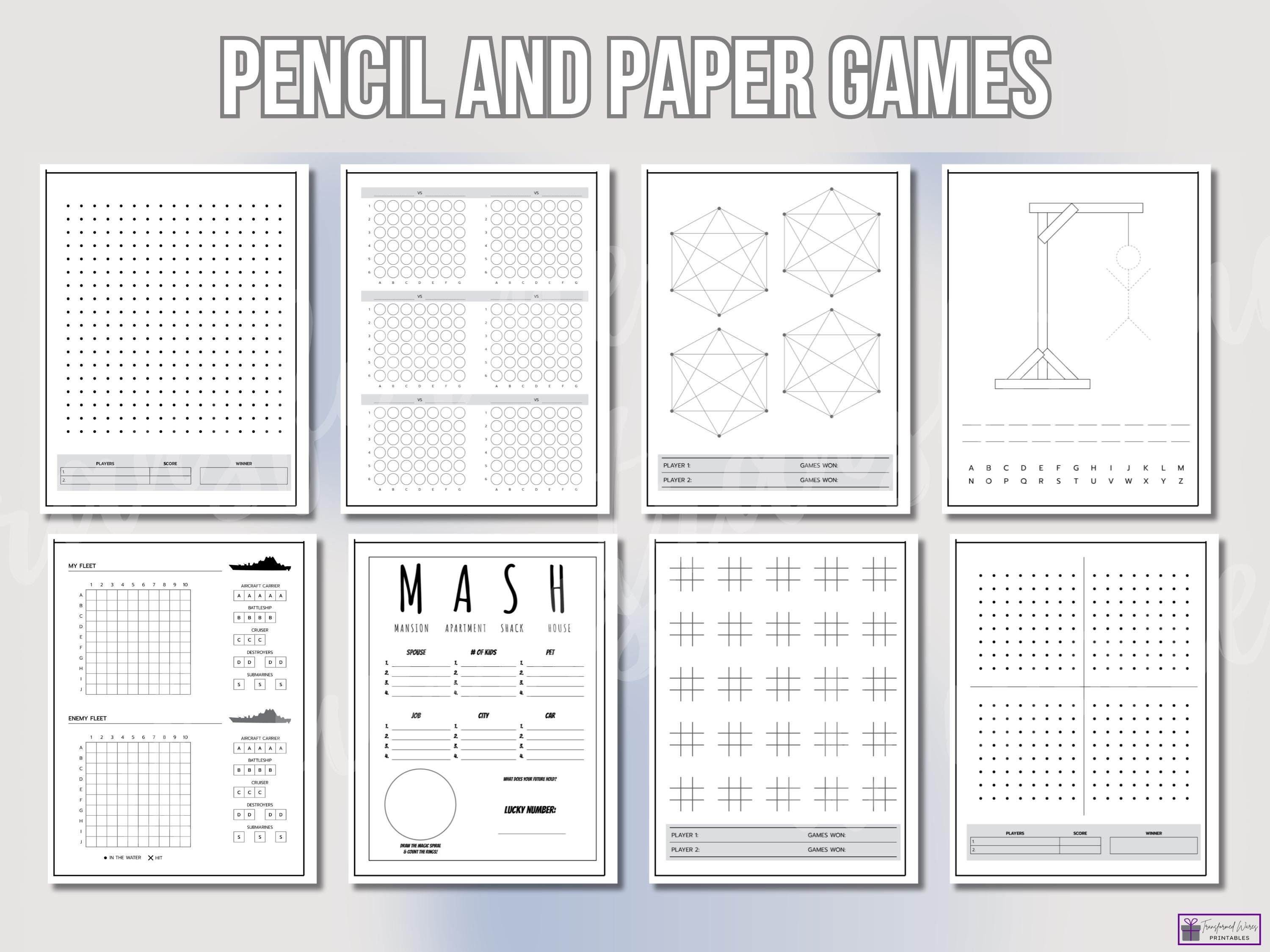 Pencil and Paper Games, Family Game Night, Kids Activities, Kids Party ...