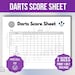 Darts Score Sheet Printable Template, Printable Darts Score Sheet ...