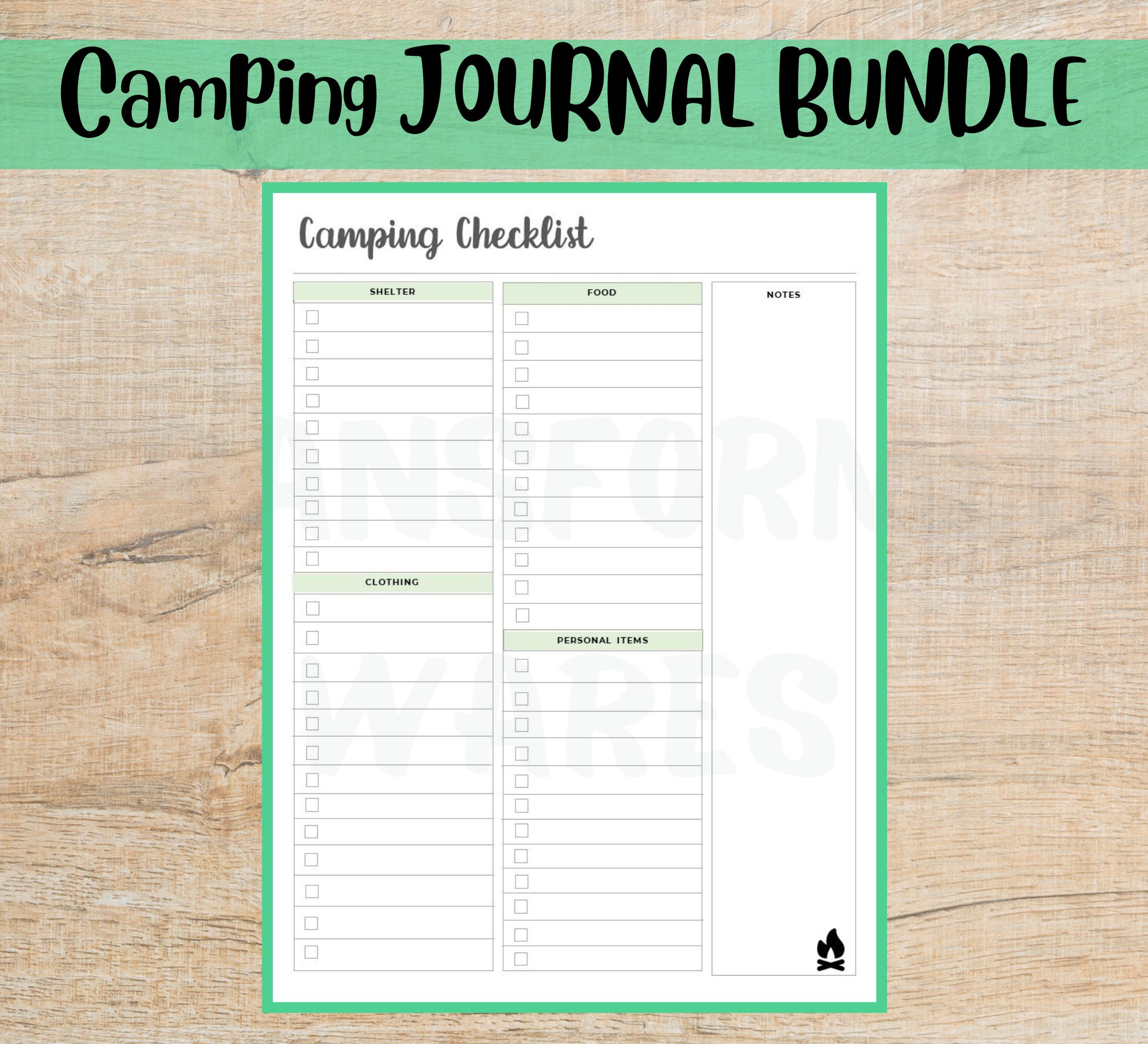 Printable Camping Planner and Journal Instant Download Print at Home ...