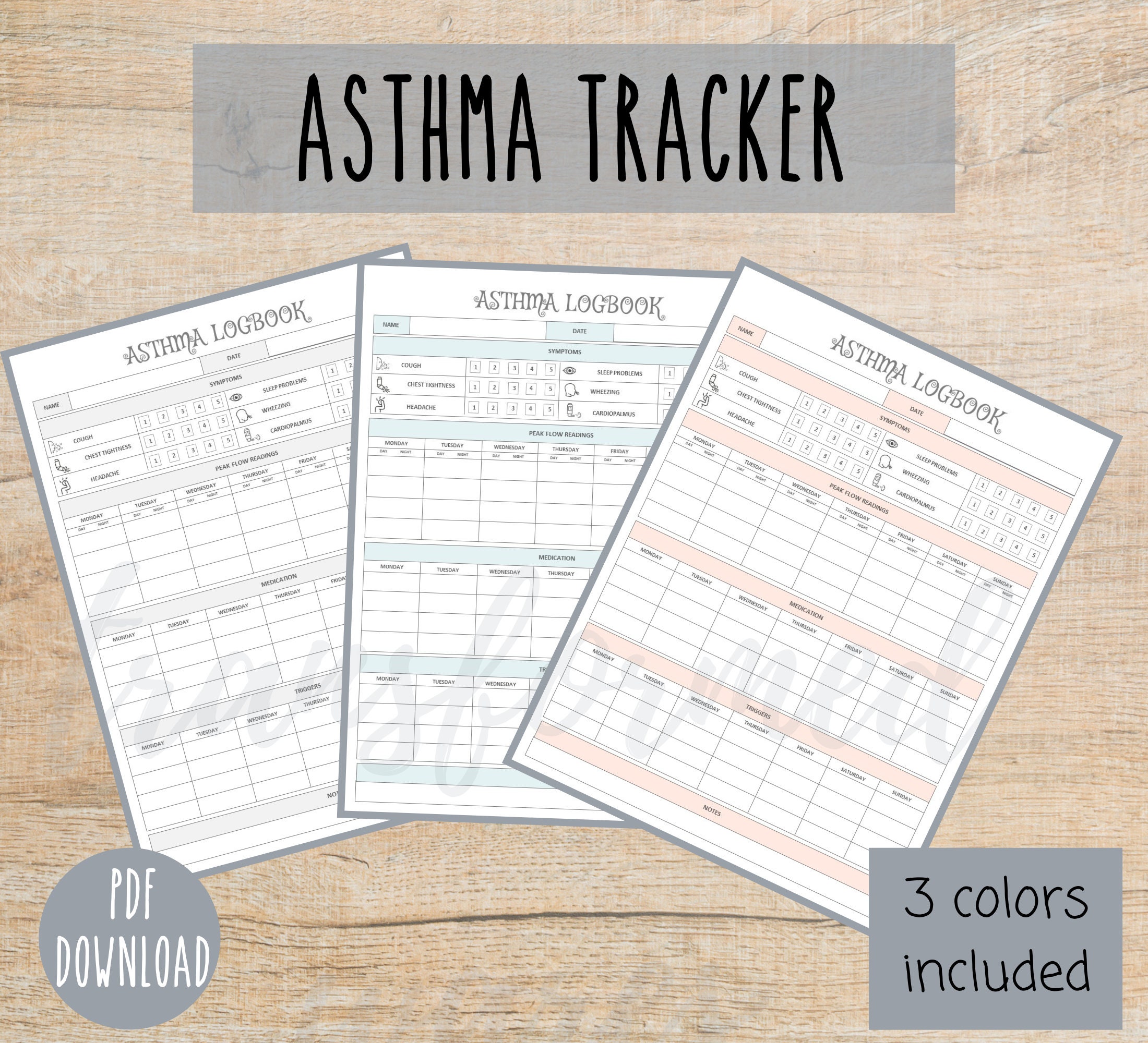 Asthma Tracker | Asthma Log | Respiratory Illness Log | Symptom Log ...