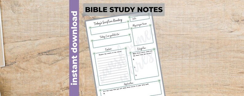 Bible Study Notes PDF Printable Instant Download Church - Etsy