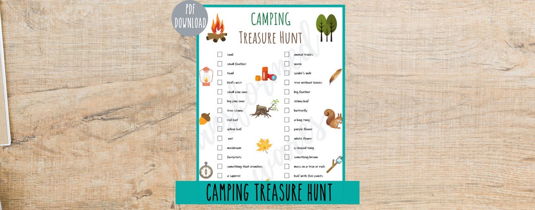Camping Treasure Hunt for Kids Outdoor Scavenger Hunt Game - Etsy