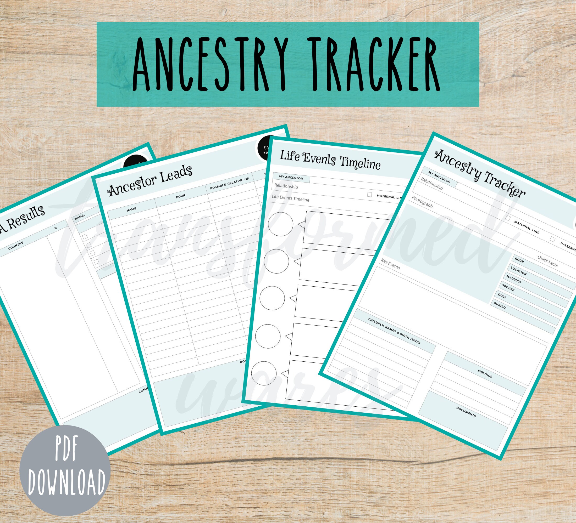 Ancestry Tracker Genealogy Tracker Ancestry Planner Genealogy Printable ...