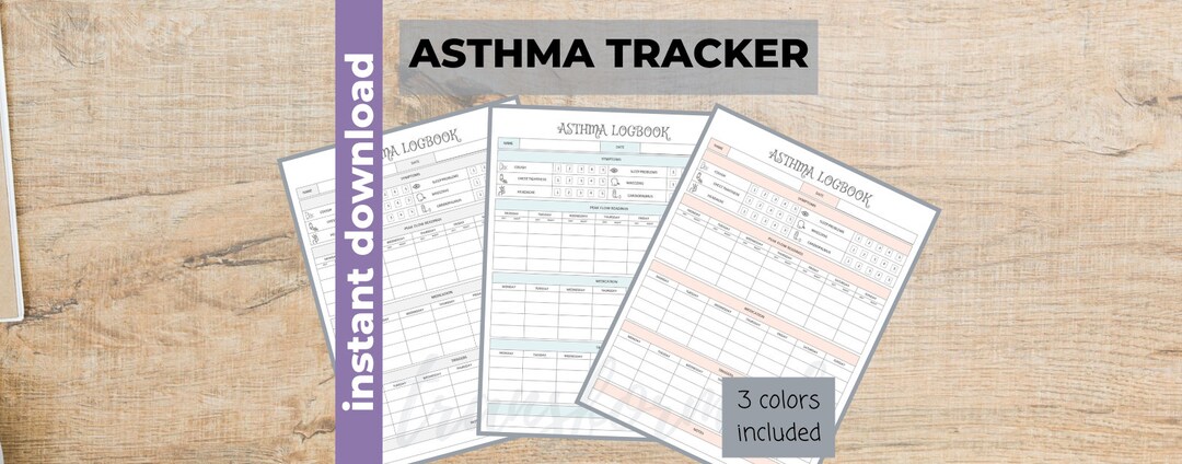 Asthma Tracker Asthma Log Respiratory Illness Log Symptom Log Chronic ...