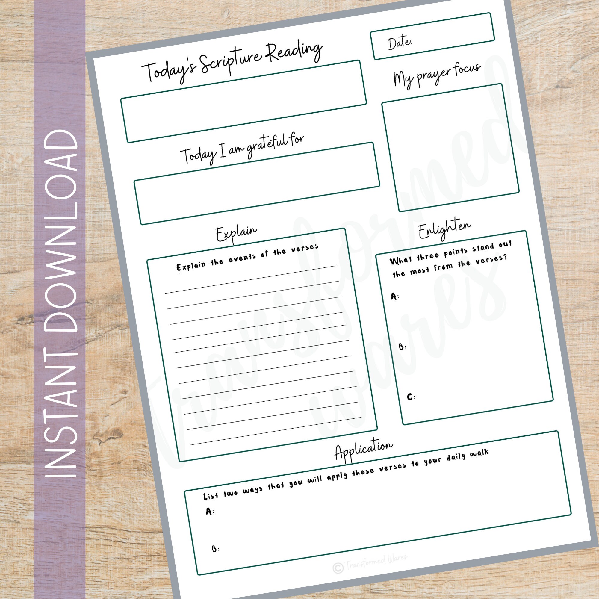 Bible Study Notes, PDF Printable, Instant Download, Church Journal ...