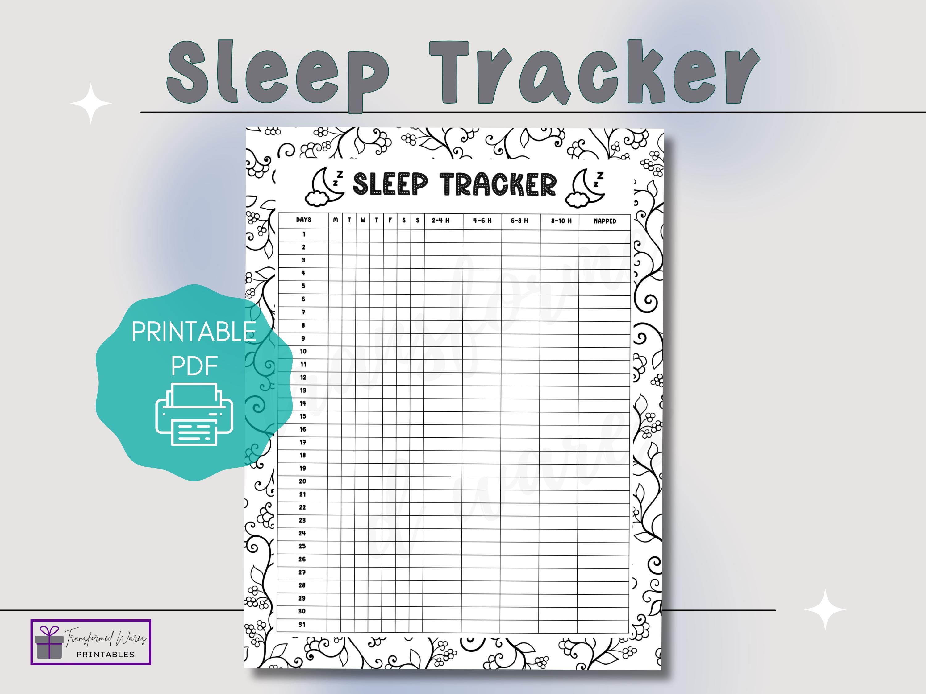 Sleep Tracker Journal Printable Page | Health Planner & Sleep Symptom ...
