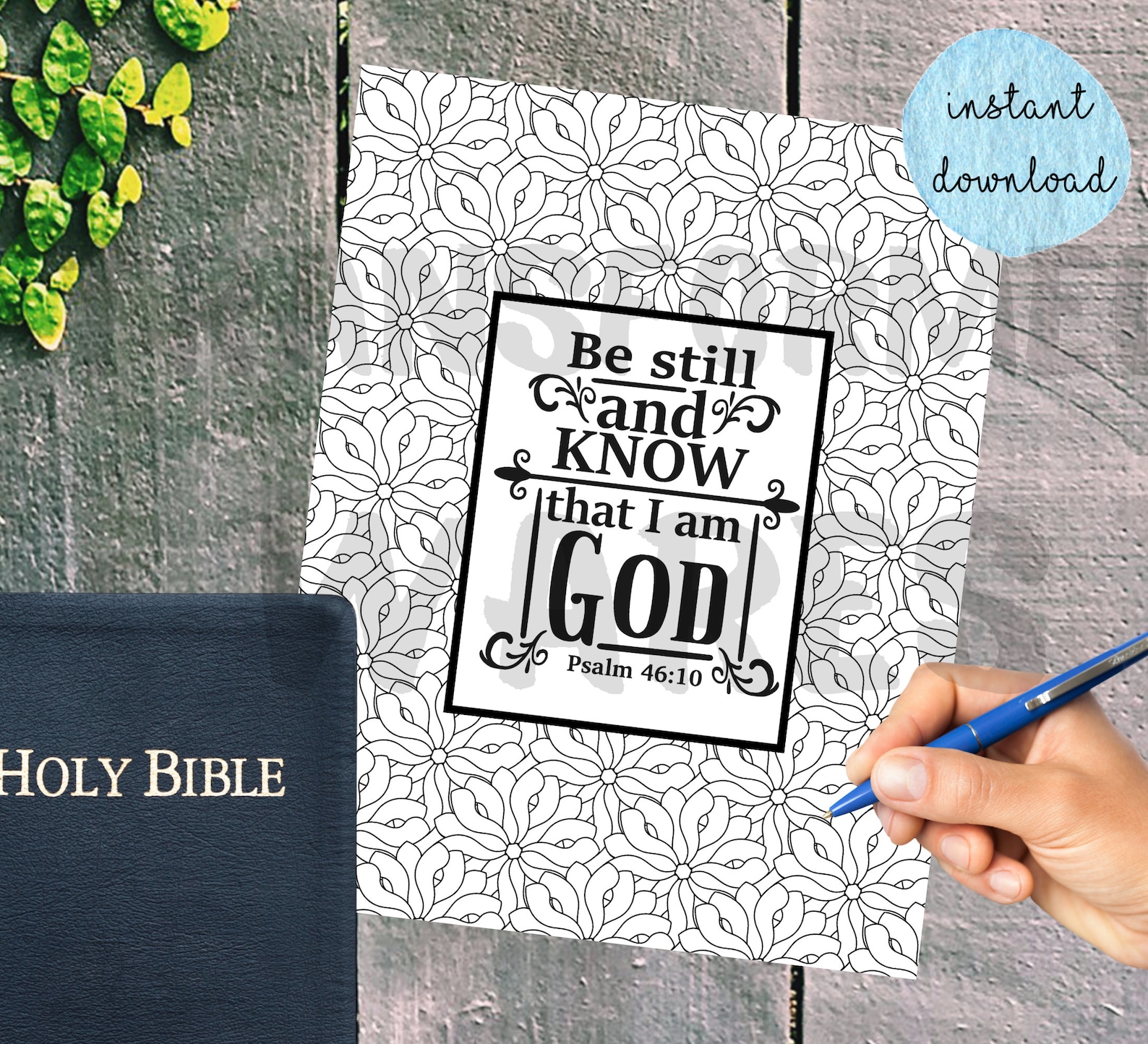 Bible Verse Coloring Page Scripture Coloring Page Psalm 46:10 ...