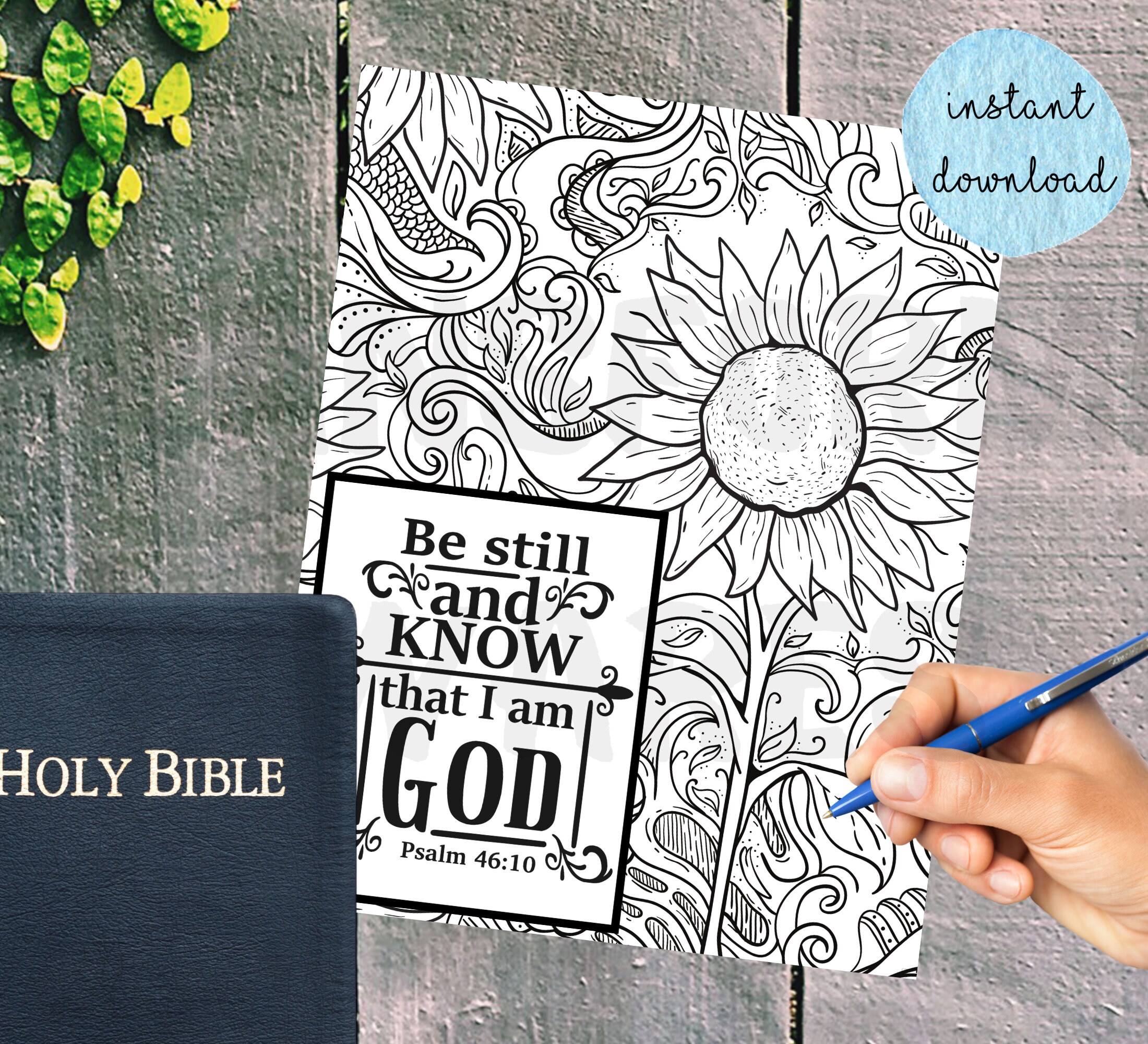 Psalm 46:10 Bible Verse Coloring Page Scripture Coloring | Etsy