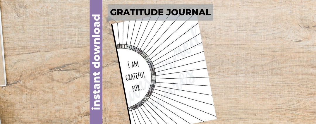 Sunburst Gratitude Journal Printable Monthly Thankfulness - Etsy France