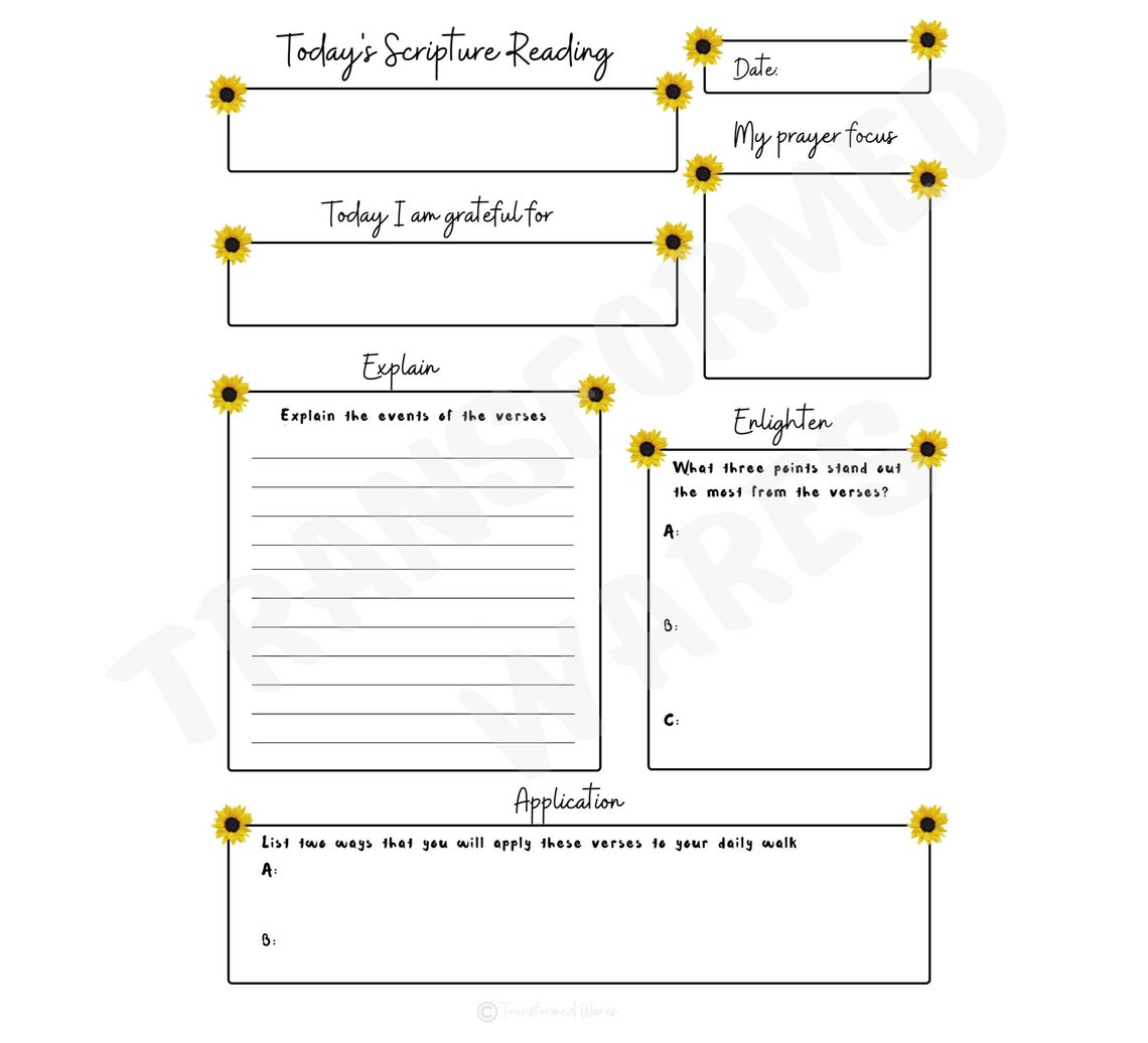 Bible Study Notes, PDF Printable, Instant Download, Church Journal ...