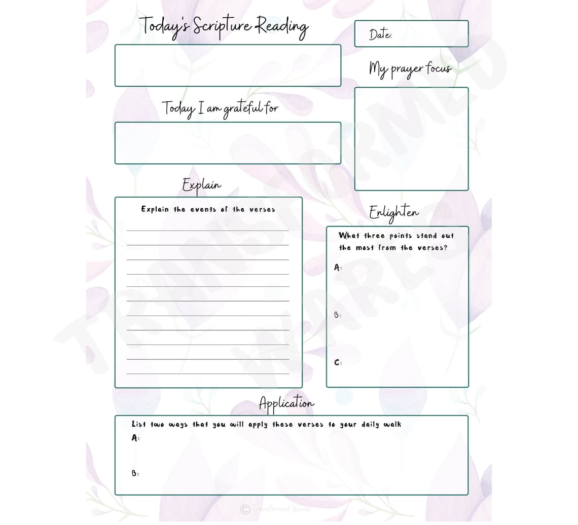 Bible Study Notes PDF Printable Instant Download Church | Etsy