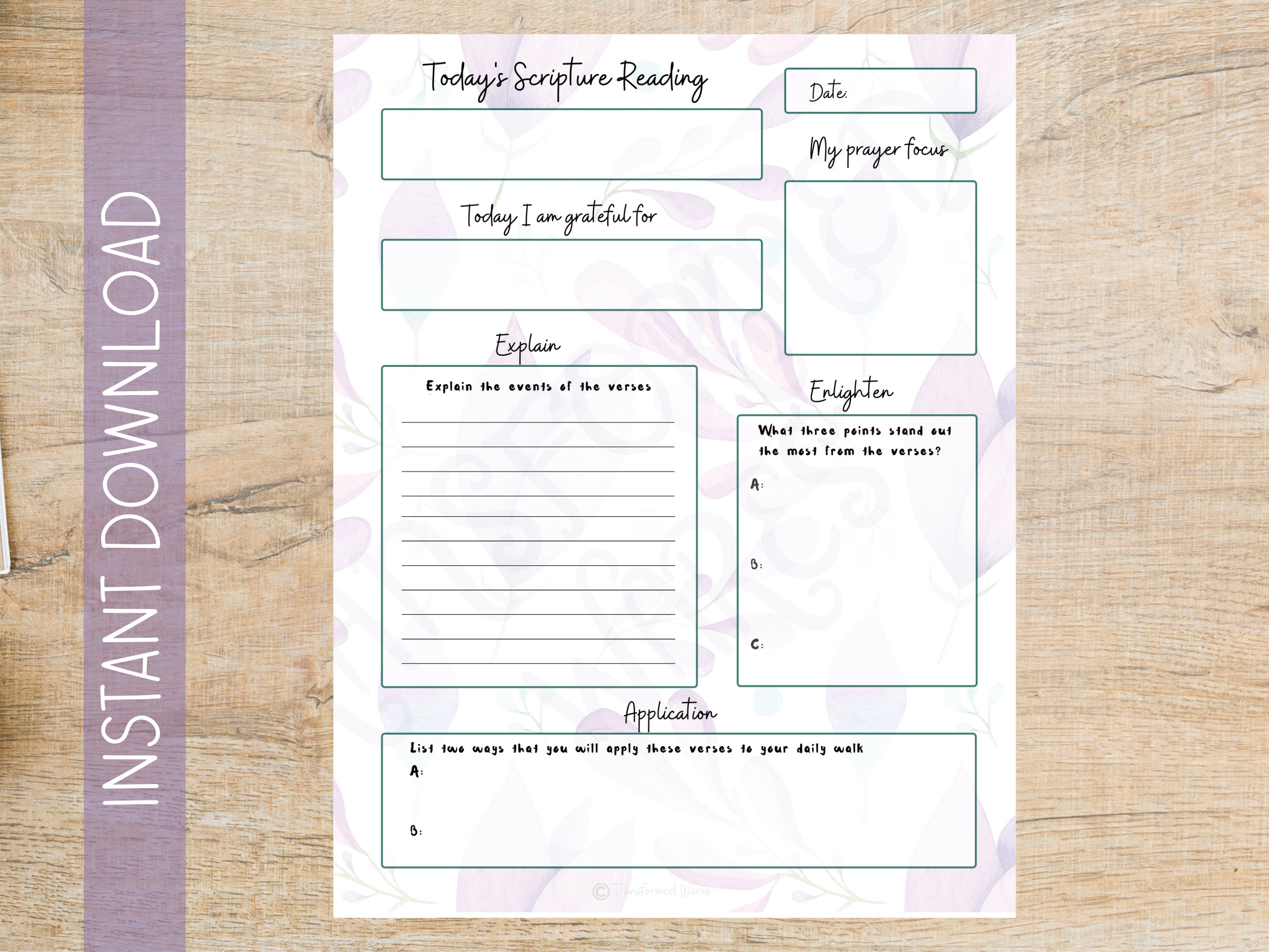 Bible Study Notes, PDF Printable, Instant Download, Church Journal ...