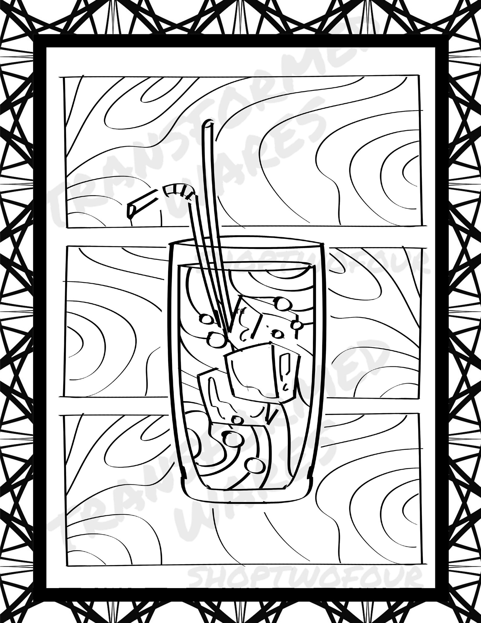 Adult coloring page Cocktails Alcohol Drinks Printable | Etsy