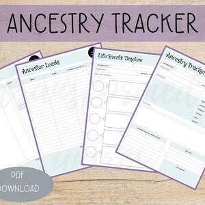 Ancestry Tracker Genealogy Tracker Ancestry Planner Genealogy Printable ...