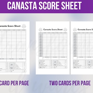 Canasta Score Sheet Template, Printable Canasta Score Sheet, Canasta ...