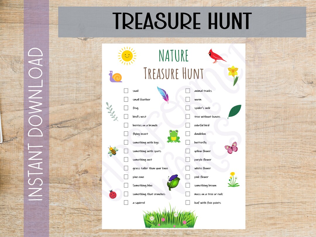Nature Treasure Hunt for Kids | Outdoor Scavenger Hunt Game | Childrens ...