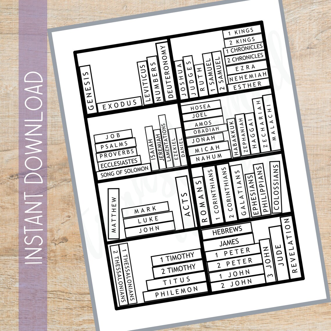 Books of the Bible Bookcase Tracker Coloring Page Books of the Bible ...