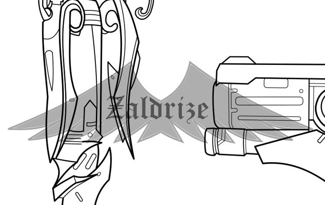 Pink Mercy - Gun and Staff - Blueprint - Etsy