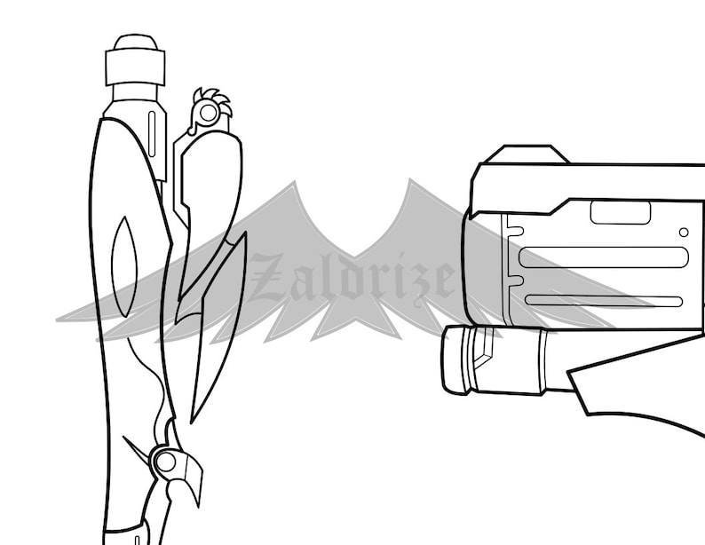Witch Mercy - Gun and Staff - Blueprint - Etsy