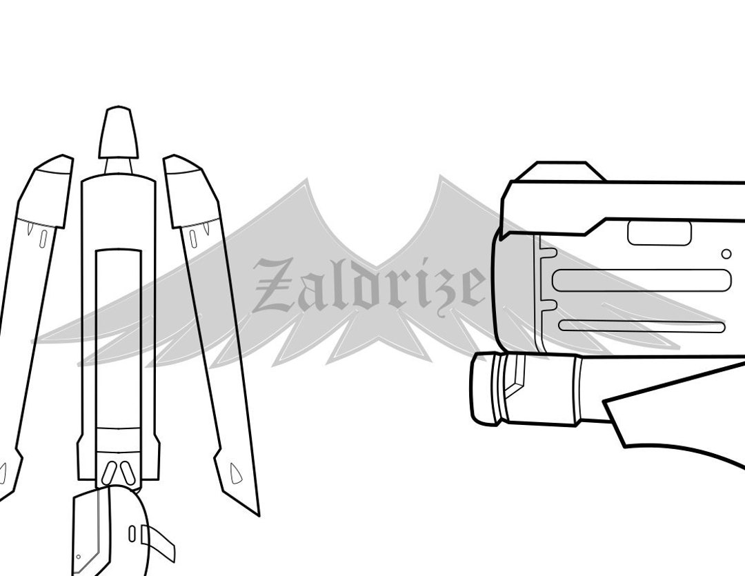 Classic Mercy - Gun and Staff - Blueprint - Etsy