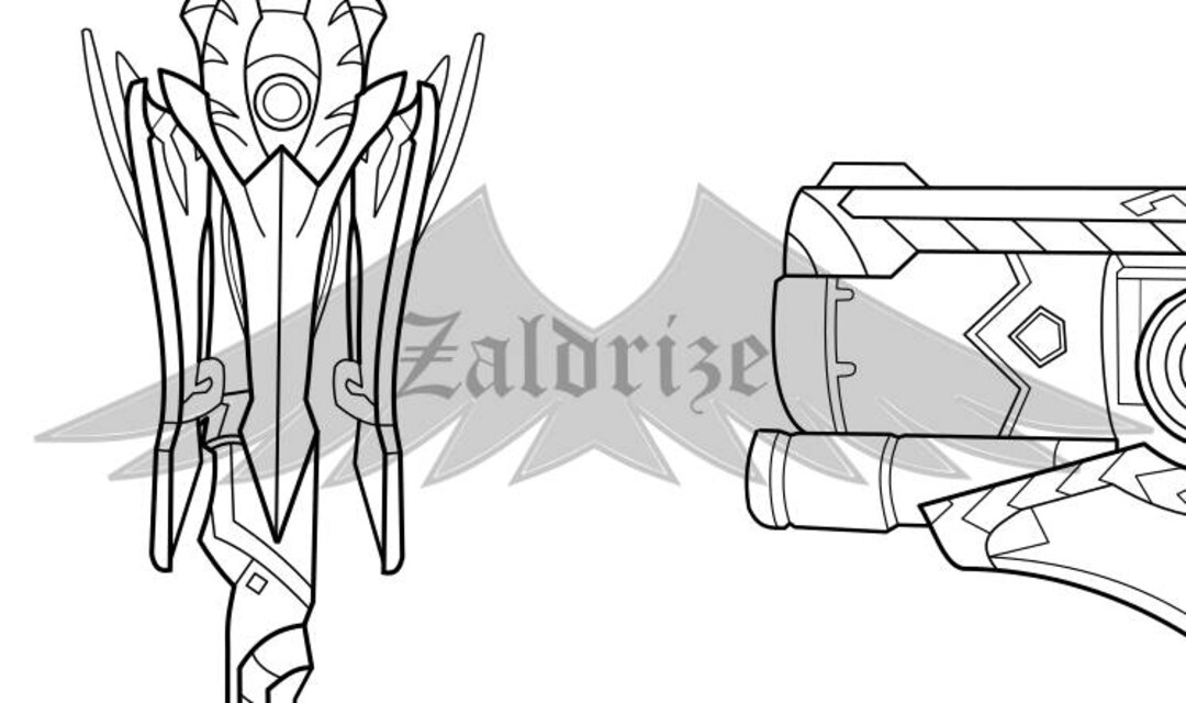 Winged Victory Mercy - Gun and Staff - Blueprint - Etsy