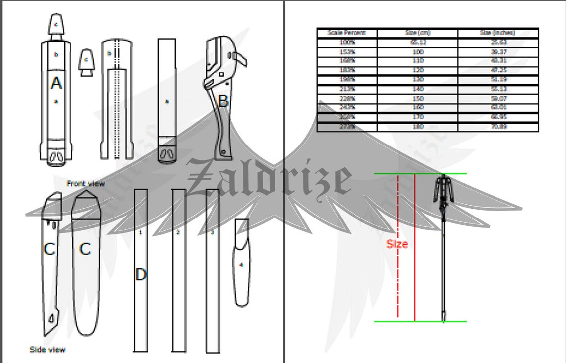 Classic Mercy - Gun and Staff - Blueprint - Etsy