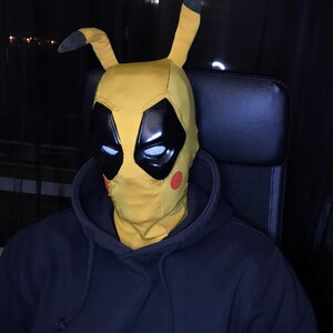 Deadpool Pikachu Half Shell Mask Pikapool Pokemon Cosplay | Etsy
