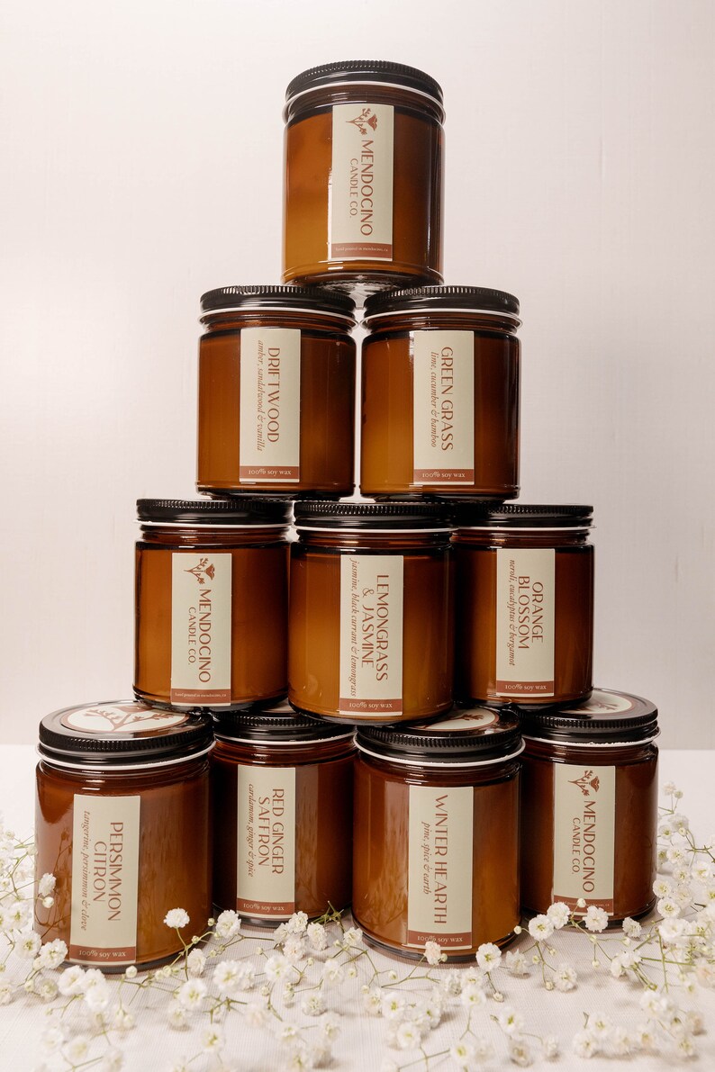 8 Oz. "orange Blossom" All Natural Hand Poured Soy Wax Scented Candle ...