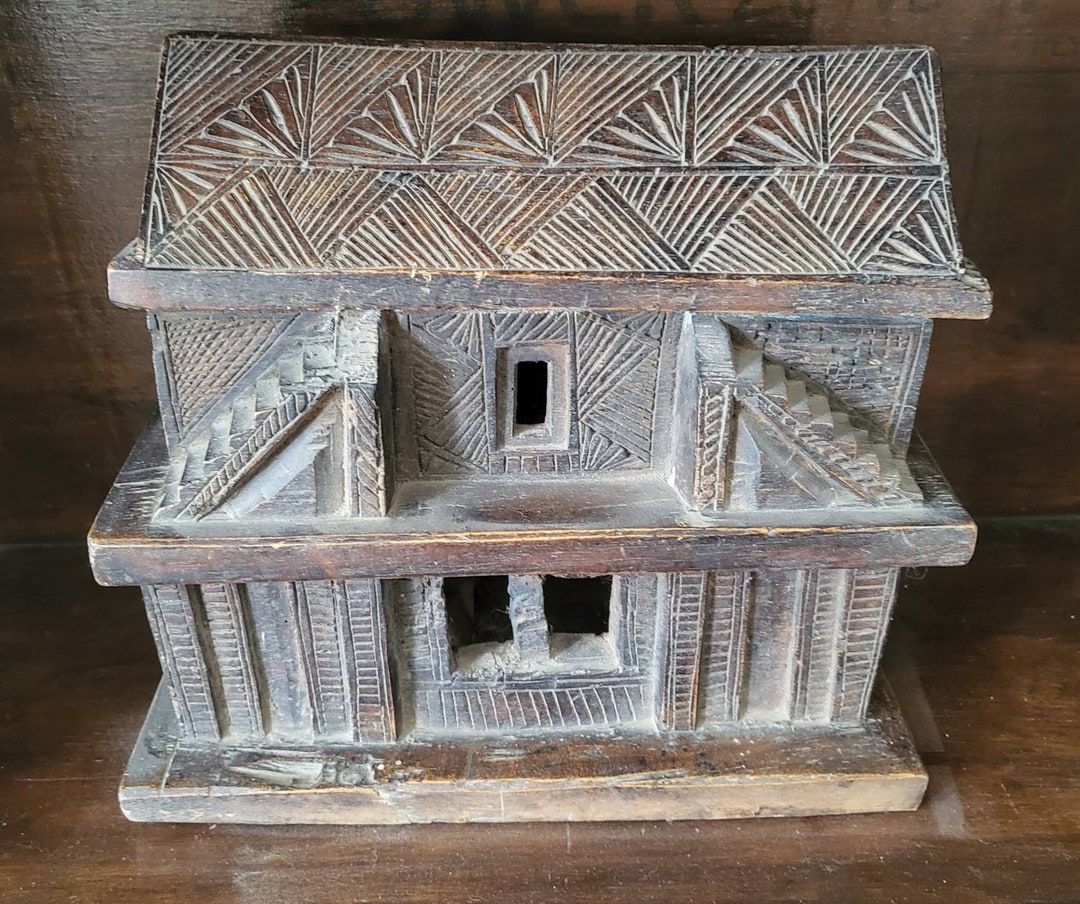 Decorative Wooden Box With Typical Nepali House Shape. Secret Boxes ...
