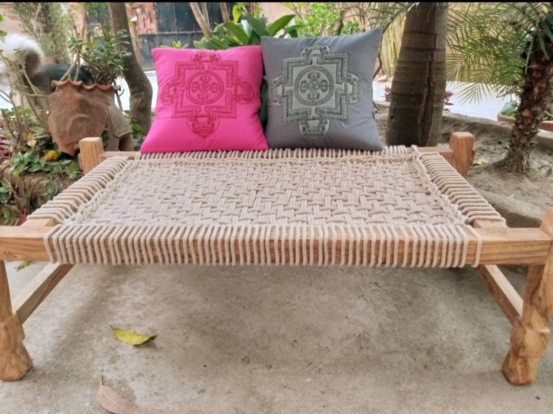 Indian Day Bed Charpoy Hand Made With High Quality Rose Wood and Hand ...