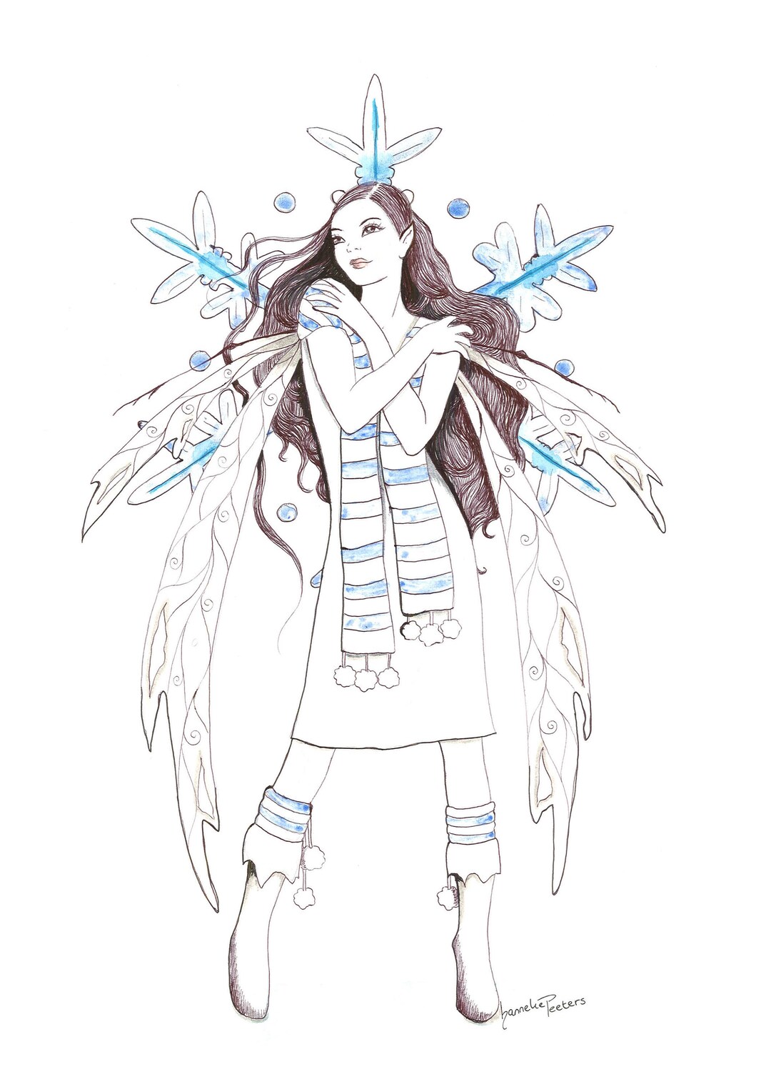 Snow. Fairy Art Print. Fantasy Art Poster. Winter, Inmbolc, Snow, Ice ...