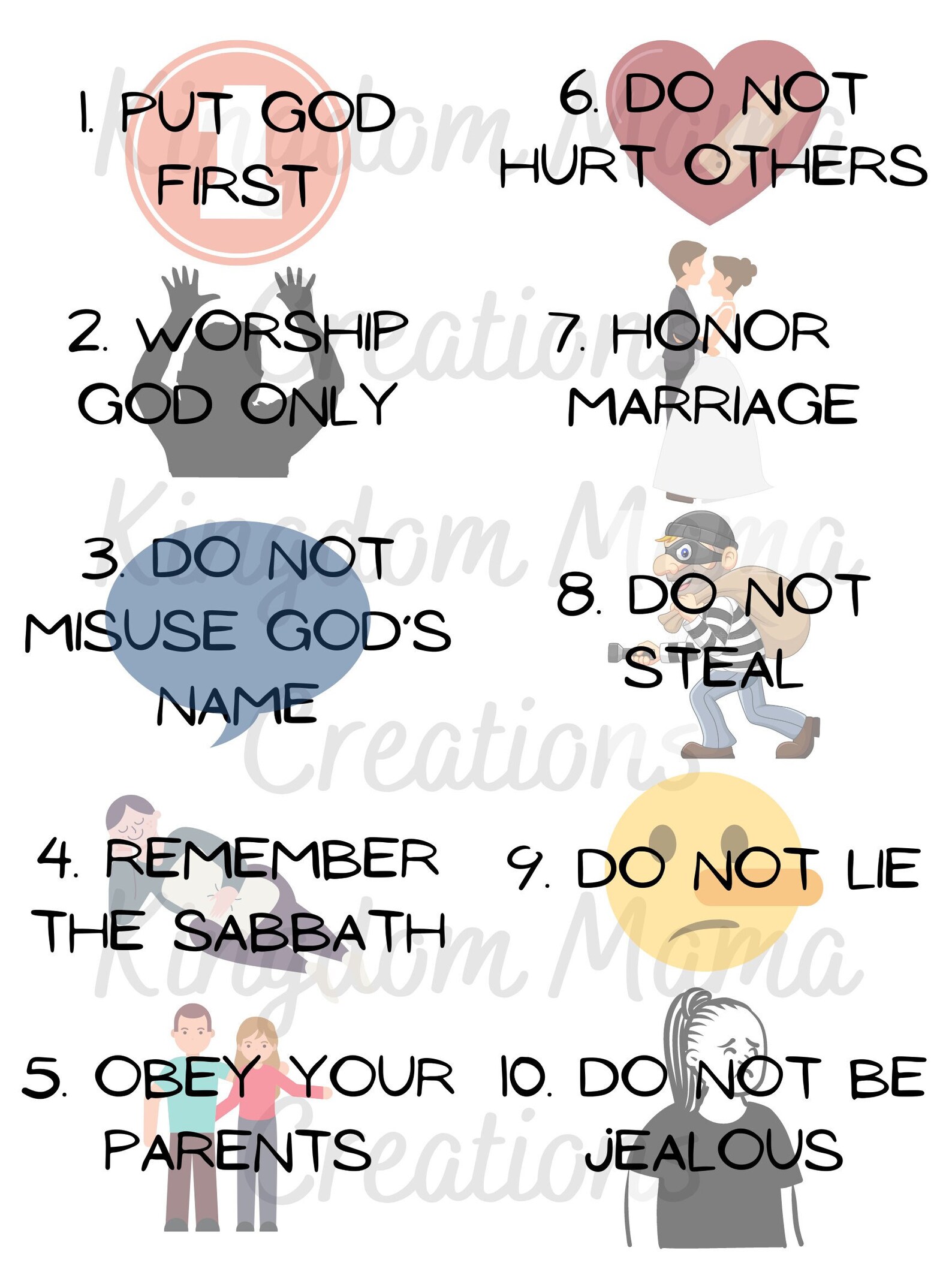 10 Commandments **DIGITAL DOWNLOAD** - Etsy