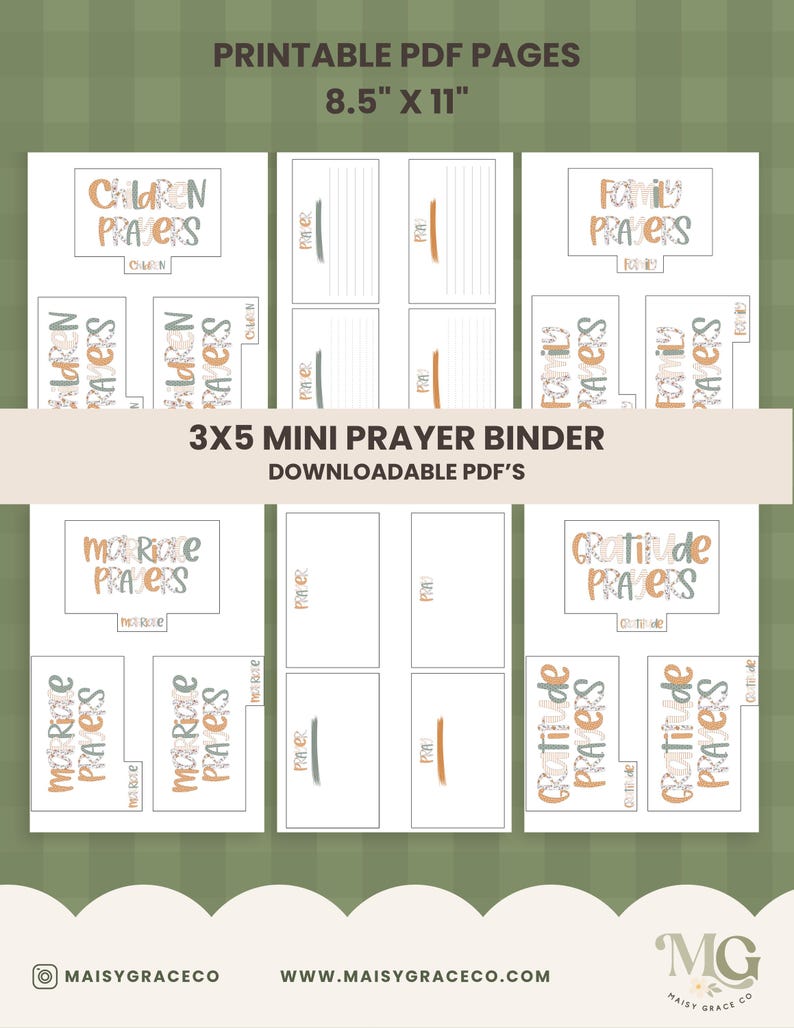 3x5 Printable Mini Prayer Binder With Prayer Cards - Etsy