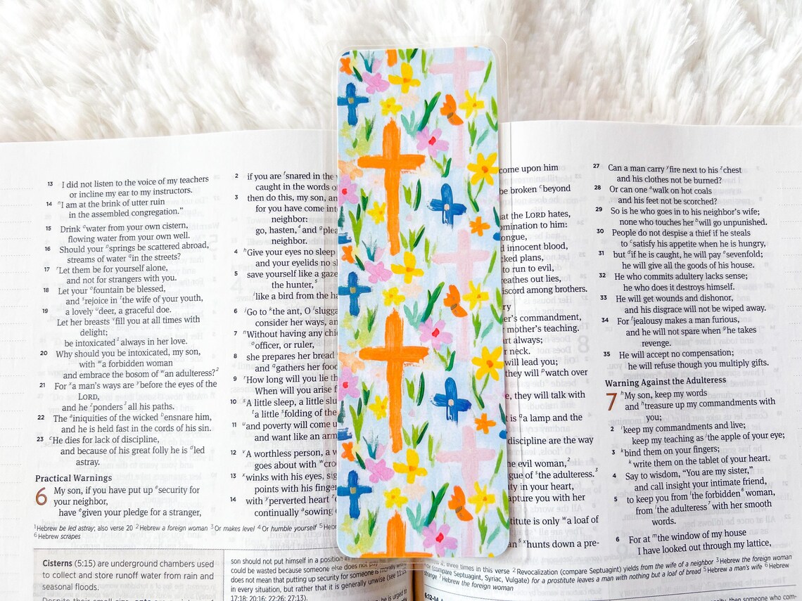 Floral Easter Crosses Bookmark | Flowers Bookmark | Biblical Gift ...