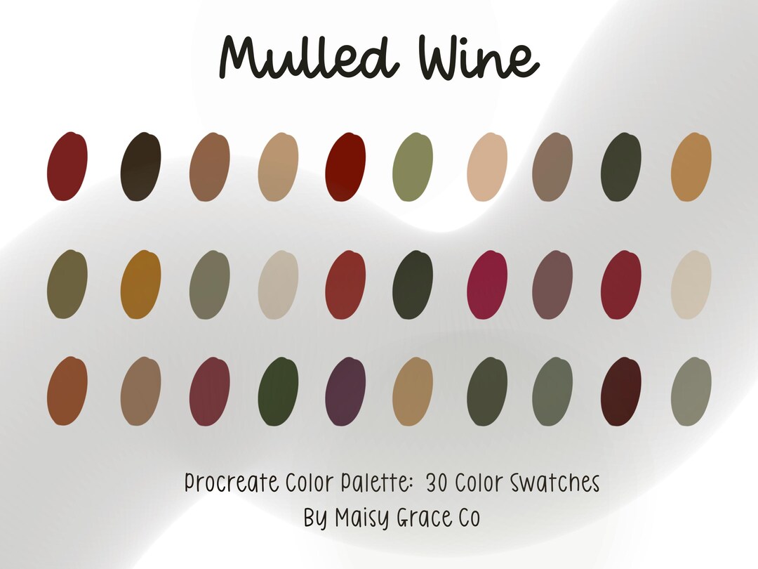 Mulled Wine Christmas Procreate Color Palette Swatches - Etsy