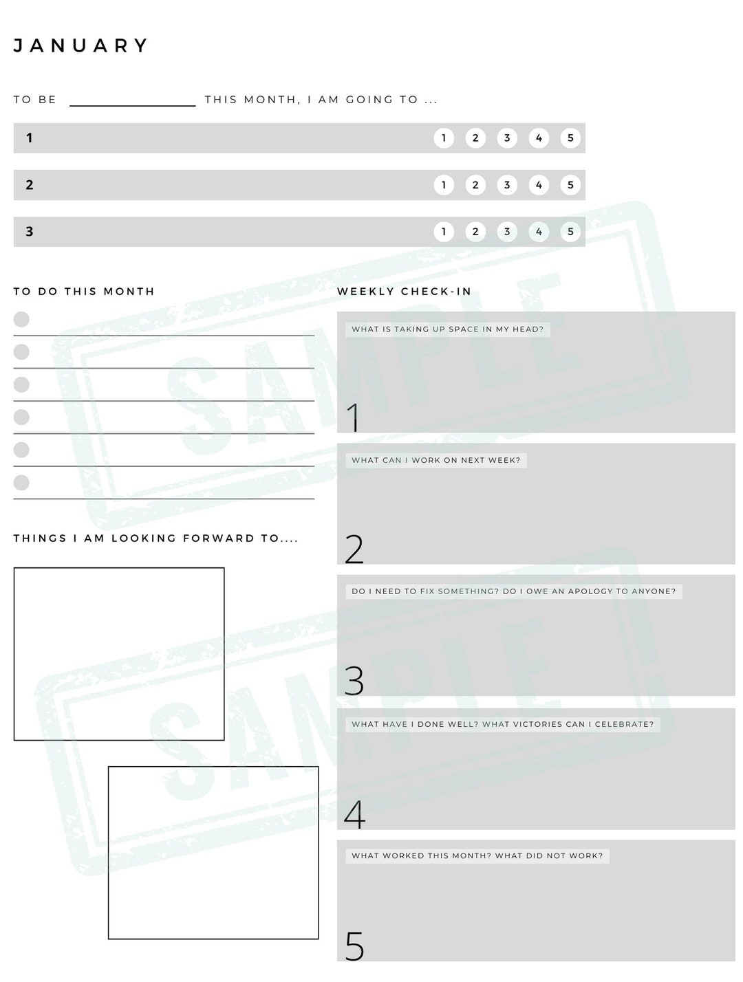 Monthly Outlook Printable Happy Planner 12 Months - Big/letter Size - Etsy