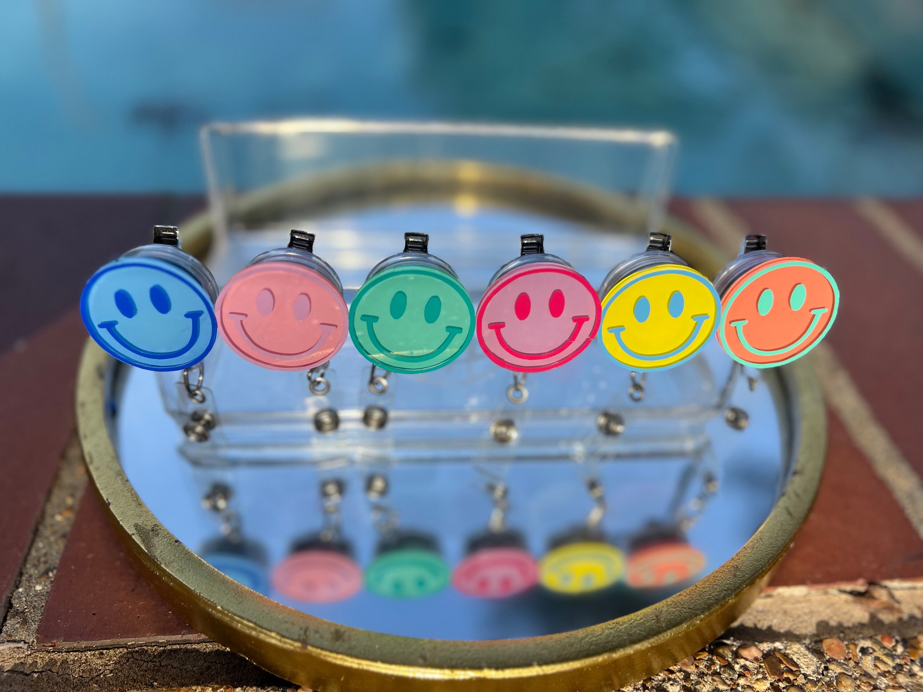 Smiley Face Badge Reels - Etsy