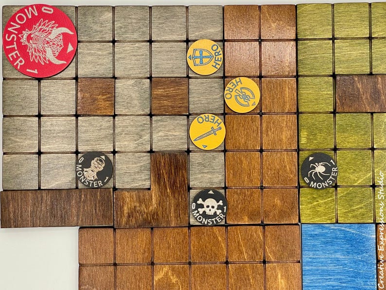 Modular Dungeon Tiles for Dnd, Heroquest & TTRPG Baltic Birch Wooden ...