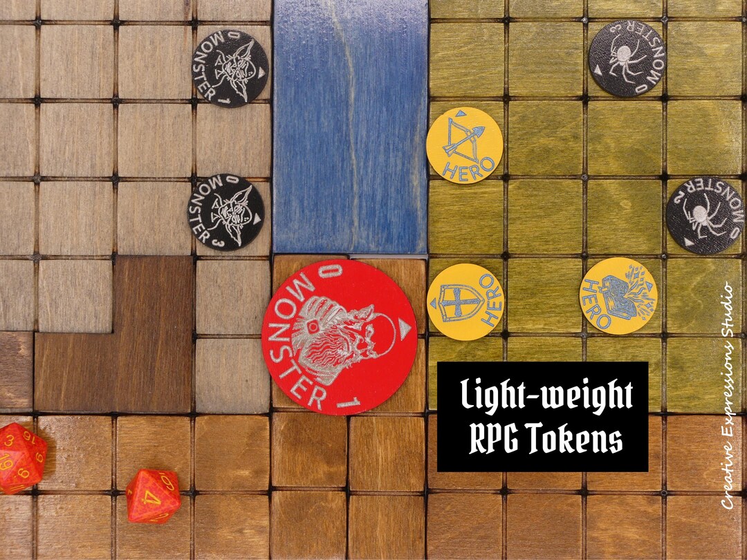 Hero & Monster Disc Tokens (46 Pieces) for Dnd and TTRPG Modular RPG ...