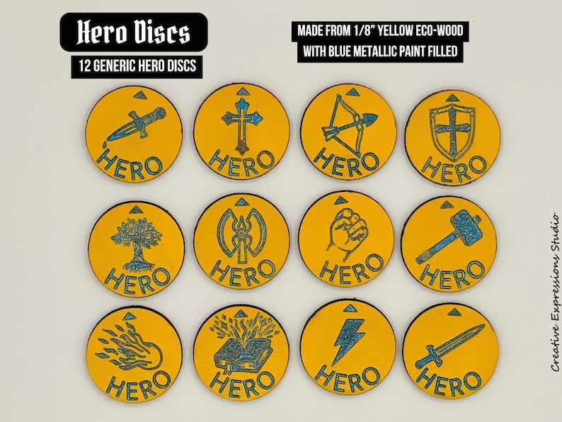 Hero & Monster Disc Tokens (46 Pieces) for Dnd and TTRPG Modular RPG ...
