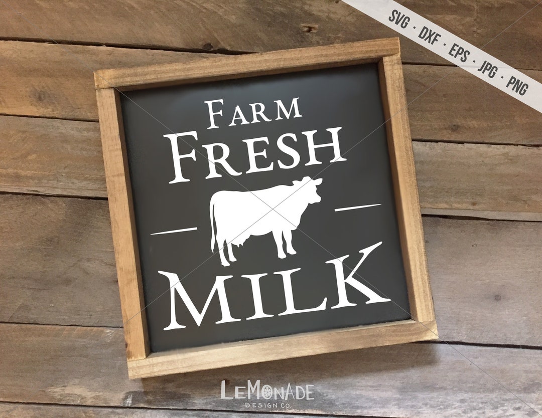 Farm Fresh Milk Cut File - Etsy