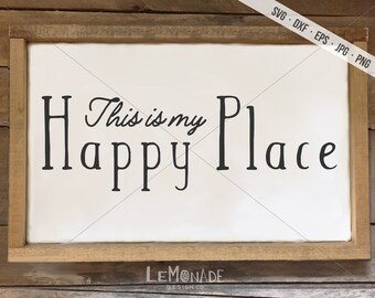 This is My Happy Place Svg CUT File Home Decor Svg File Pillow - Etsy