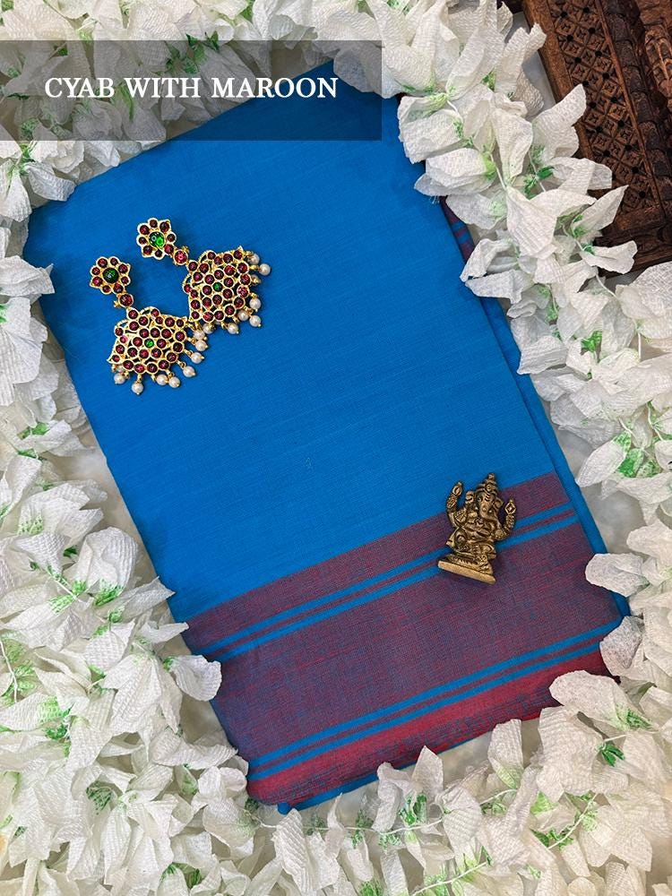 Cotton Dance Saree: Indian Classical Dance Practice Sari, Plain Border ...