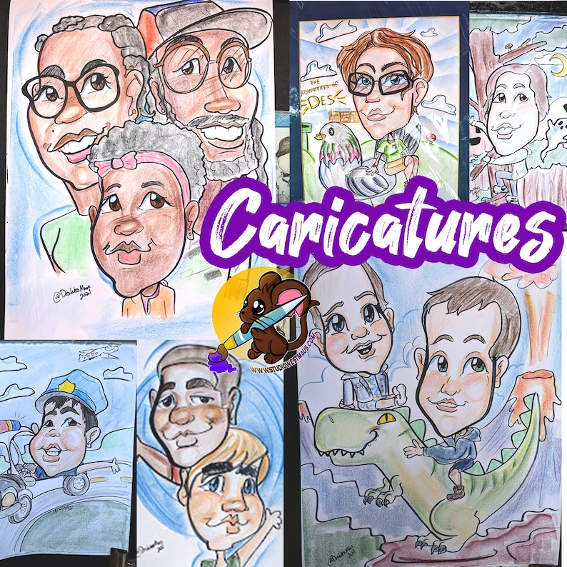 Caricature Portraits | Custom Drawing | Caricatures | Cartoon Portrait ...