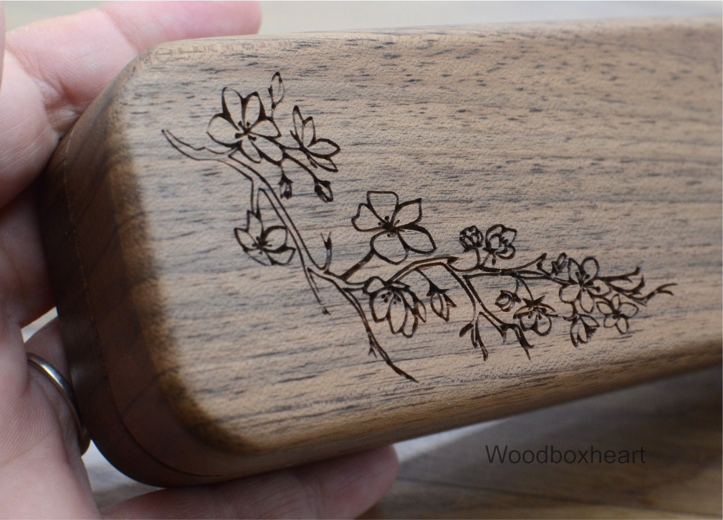 Wood Glasses Case, Wood Glasses Box, Walnut Wood Leather Hard Case Box ...