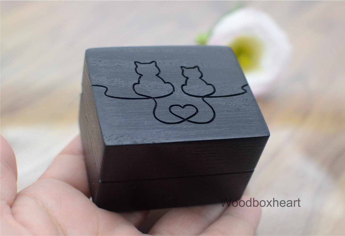 Marry Me Box Proposal Ring Box Love Cats Box Single Line - Etsy