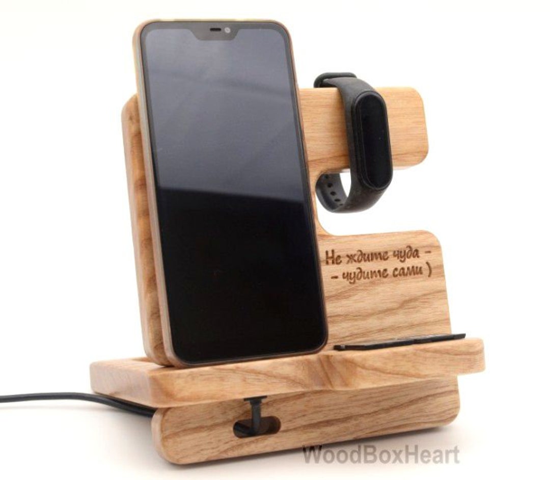 Wood Phone Stand iPhone Holder Wood Stand Phone Holder Unique Organizer ...
